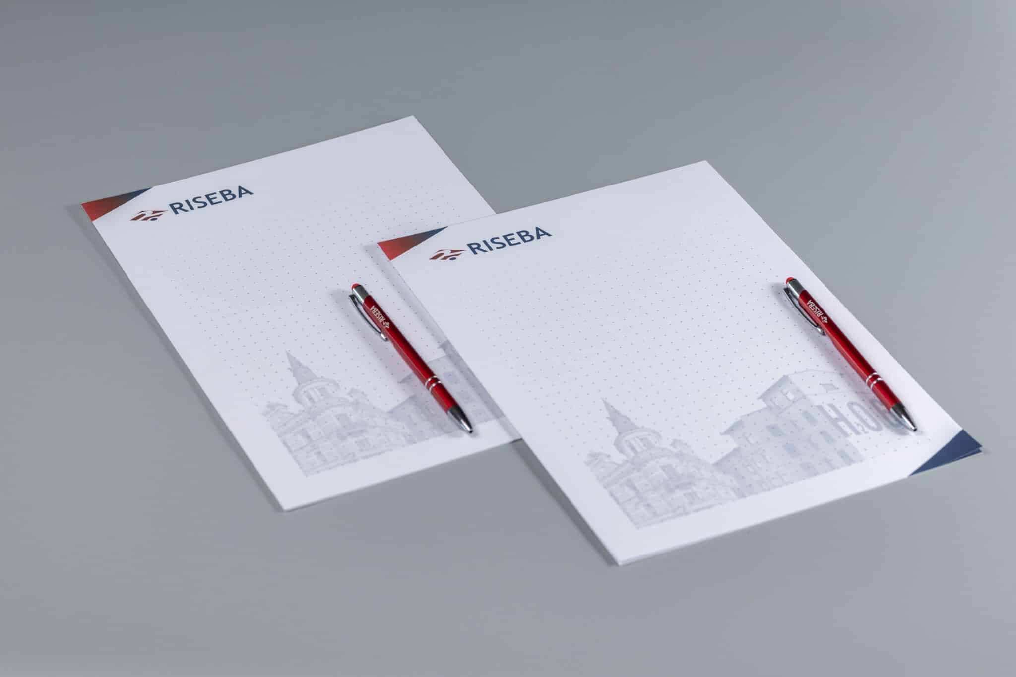 Note sheets with RISEBA logo, A4 format - RISEBA.lv